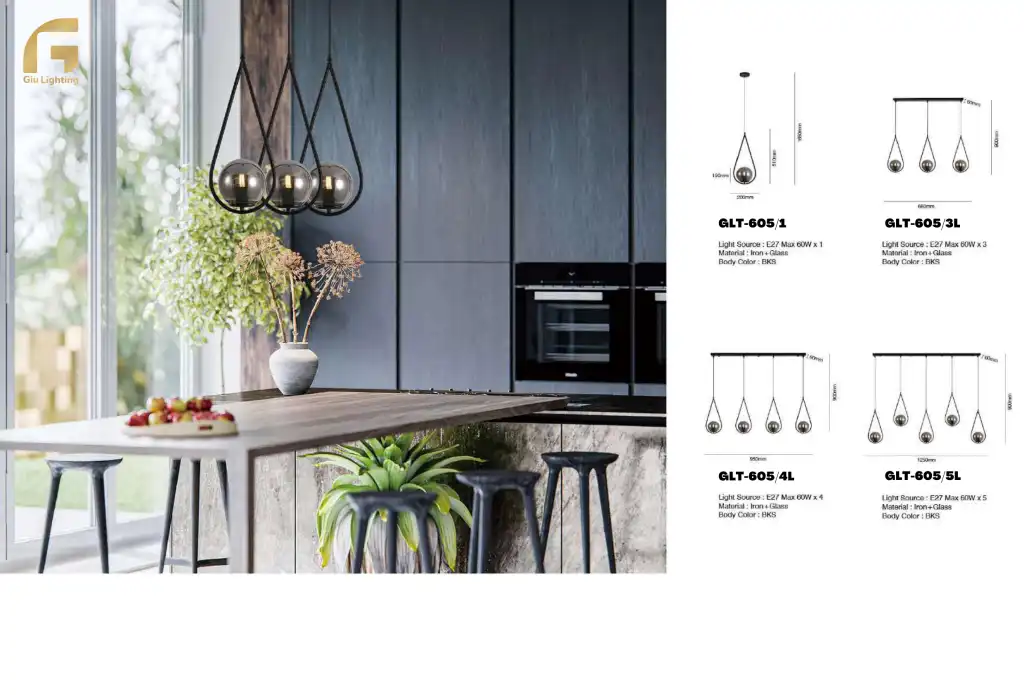 GLT-605/1 | GLT-605/3L | GLT-605/4L | GLT-605/5L - Giu Lighting