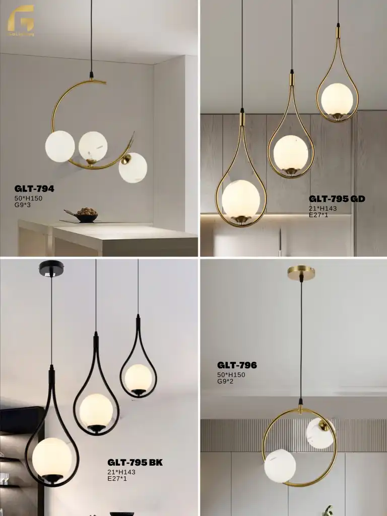GLT-794 | GLT-795 GD | GLT-795 BK | GLT-796 - Giu Lighting