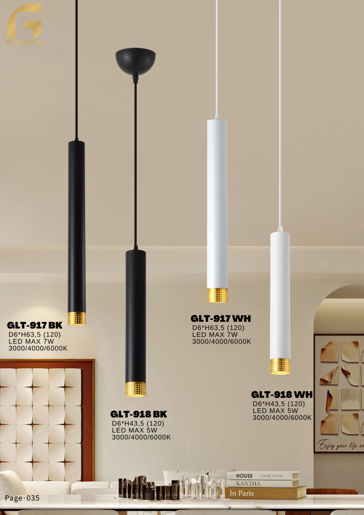GLT-917 BK | GLT-917 WH | GLT-918 BK | GLT-918 WH - Giu Lighting